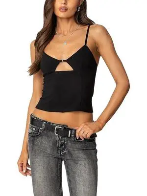 EDIKTED Liana Cut Out Tank Top - Black