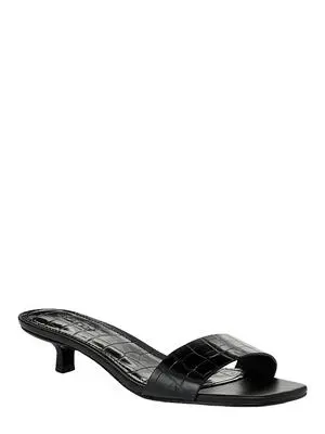 Aqua Etta Heeled Sandals Black Croc