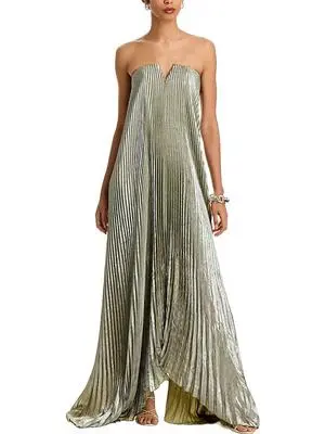 L'IDEE Black Tie Gown - Sage Shimmer