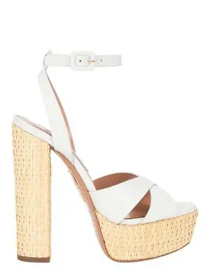 AQUAZZURA Sunseeker 140 Plateau Sandal - White