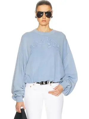 R13 New York Balloon Crewneck Sweater - Light Blue