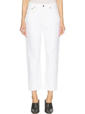R13 Romeo Cropped Straight Leg - Aerin White Stretch