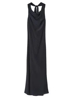 Cos Cowl-Neck Maxi Dress Navy