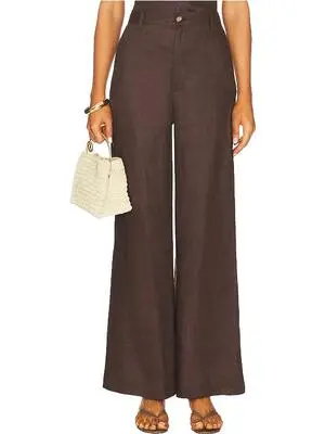 Bardot Enya Linen Pant - Chocolate