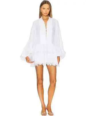Bardot Antonia Lace Trim Mini Dress - Orchid White