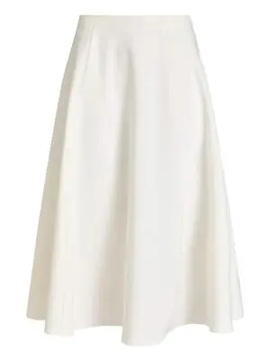 Theory Crepe Midi Skirt - Ivory