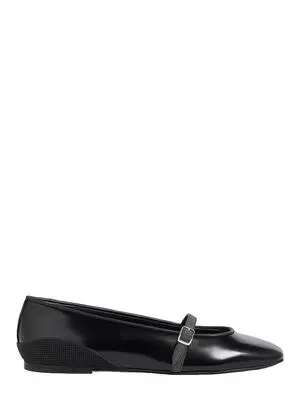 Theory Leather Ballet Flats - Black