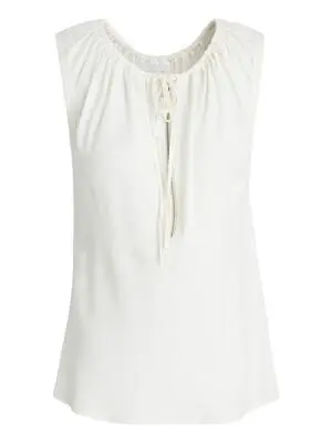 Helmut Lang Gathered Twill Top - Ivory