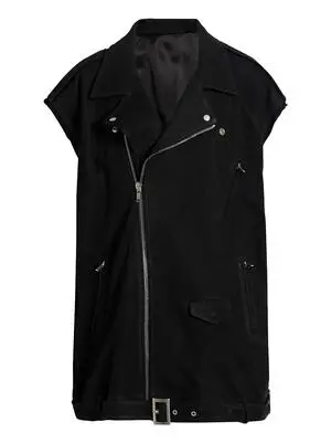 Rick Owens Luke Stooges Oversized Leather Vest - Black