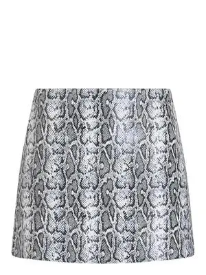 ALICE + OLIVIA Snake-Print Mini Skirt