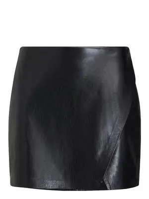 Alice + Olivia Wrap-effect Mini Skirt - Black