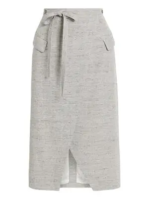 3.1 Phillip Lim Wrap-effect Tweed Midi Skirt - Light Gray