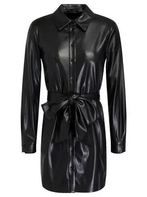Alice + Olivia Belted Mini Shirt Dress - Black