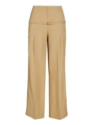 Jacquemus Criollo Belted Canvas Wide-leg Pants - Sand
