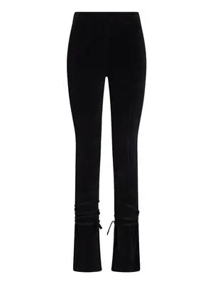 JACQUEMUS Duci Lace-Up Ribbed-Knit Pants