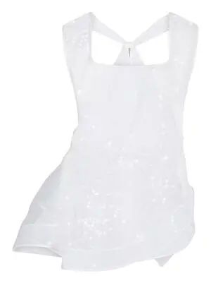 Jacquemus Le Debardeur Perle Sequined Tulle Top - White