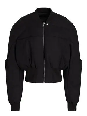 Rick Owens Quilted Cotton Down Bomber Jacket - Black