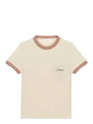 Chloé Crew-Neck T-Shirt Beige