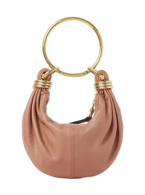Chloé Chloé Mini Bracelet Hobo Bag In Grained Leather Orange