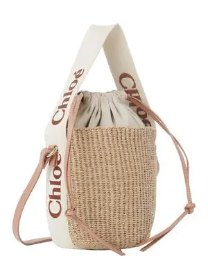 Chloé Chloé Small Woody Basket In Natural Fibers Orange