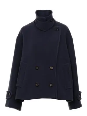 Chloé CHLOÉ Oversized Short Wool Coat Blue