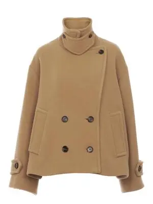 Chloé CHLOÉ Oversized Short Wool Coat Brown