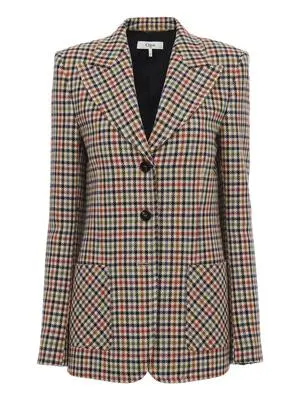 Chloé Tailored Check Wool Jacket Multicolor