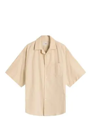 Ami Cotton Short Sleeve Boxy Shirt - Gingembre