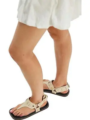 Free People Suri Square Toe Sandals - Ivory