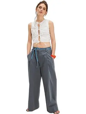 Free People Buckle Back Trousers - Steel