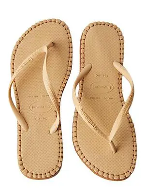 Havaianas Slim Flatform Loop Flip Flops Golden
