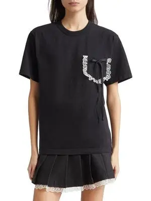 TANNER FLETCHER Stuart Lace Pocket T-shirt - Black