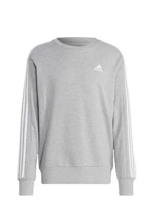 Adidas Essentials French Terry 3-stripes Sweatshirt - Medium Grey Heather