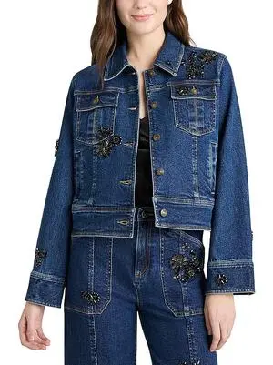 Cinq À Sept Embellished Riviera Denim Jacket - Oceane