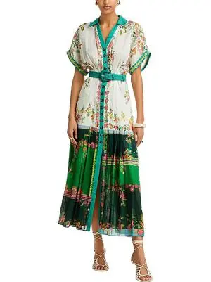 Saloni Riya B Linen Midi Dress - Zinnia River