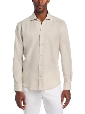 MAURIZIO BALDASSARI Linen Sport Shirt - Tan