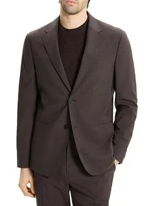 Theory Clinton Blazer In Motion Wool - Brownwood Melange