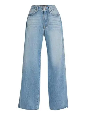 Veronica Beard Veronica Beard Kasey Mid-Rise Wide-Leg Jeans Dusted Glare