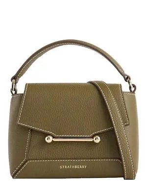 Strathberry Strathberry Mosaic Nano Leather Top-Handle Bag Khaki