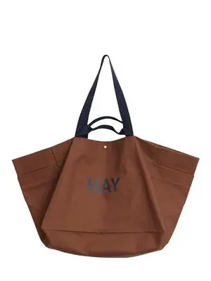 HAY Weekend Logo-print Tote Bag - Milk Chocolate