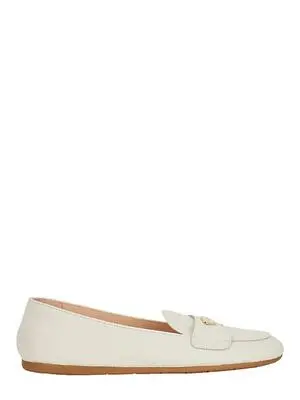 DUNE Gina Leather Loafers - White Leather