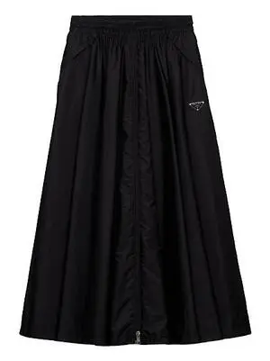 Prada Re-nylon Woven Midi Skirt - Black