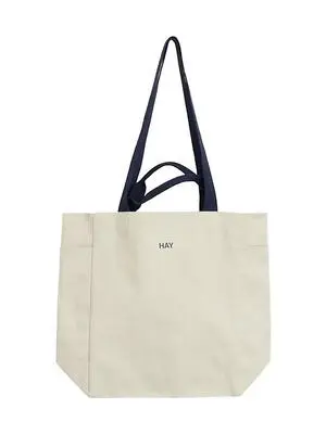 HAY Logo-print Cotton Tote Bag - Grey