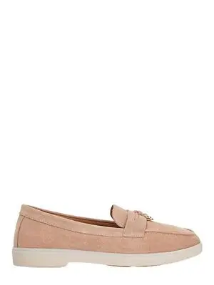 DUNE Charm-detail Suede Loafers - Blush Suede