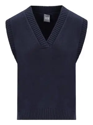 MM MAX MARA Scafati Knitted Vest - Blue