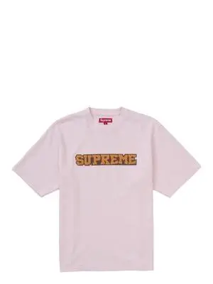 Supreme Satin Appliqué Short Sleeve Top Light Pink