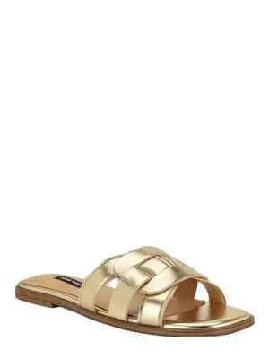 Nine West Glorie Slide Sandal - Gold