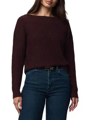 Splendid Splendid Olivia Cotton Crop Sweater Dark Plum Purple