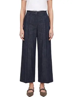 Brunello Cucinelli Cropped Cotton Trousers - Blue