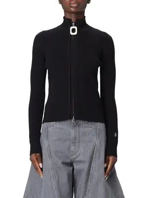 JW Anderson Ribbed Zip Up Sweater - Black